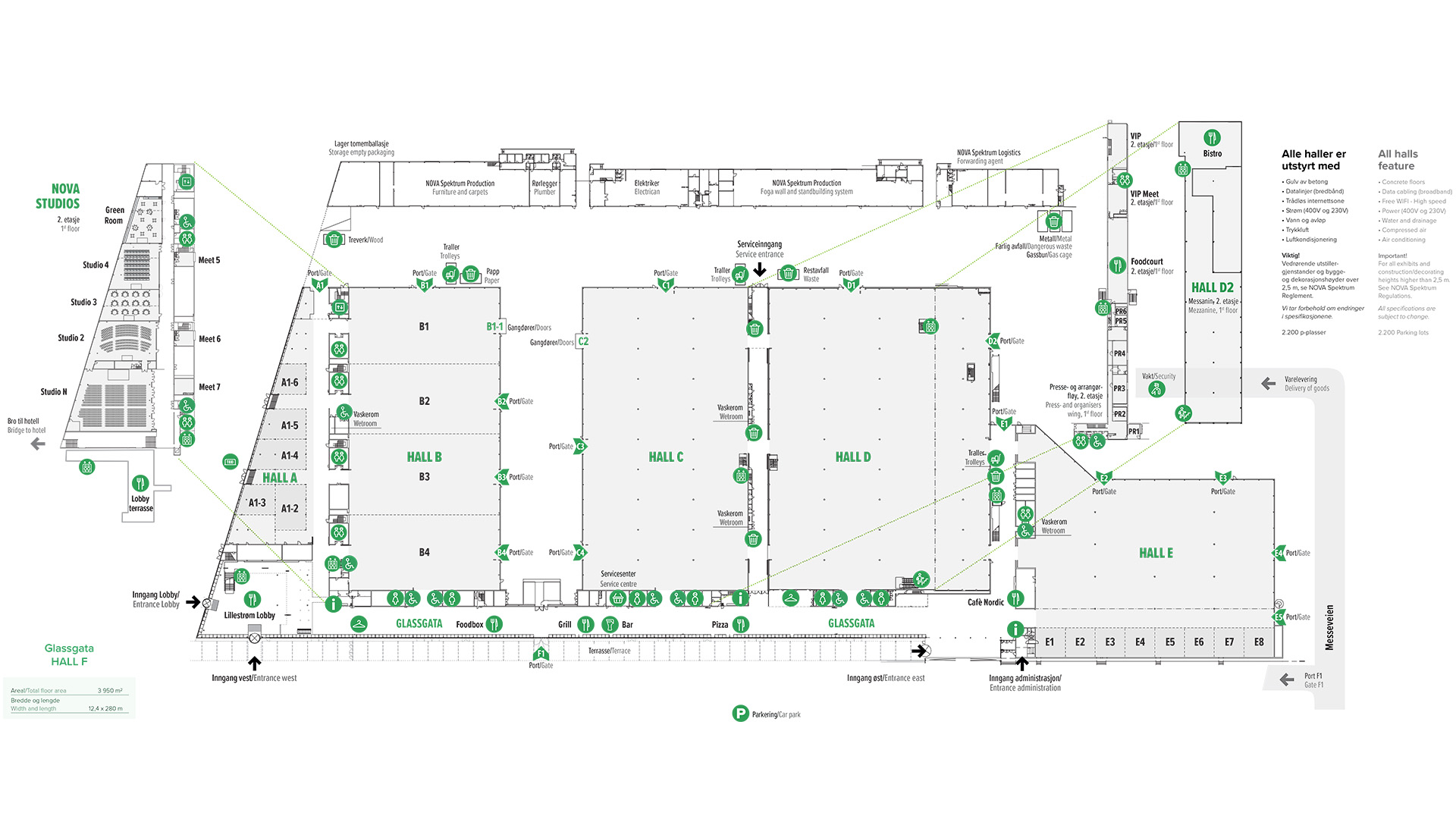 Technical hall map - NOVA Spektrum